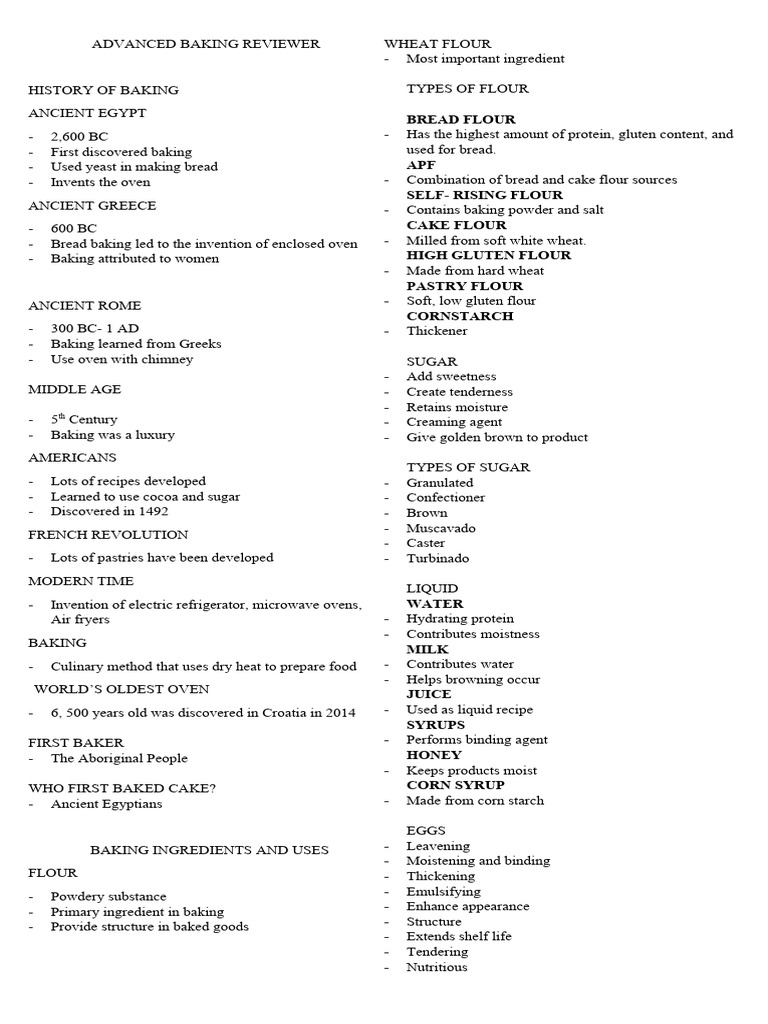 Advanced Baking Reviewer | PDF | Cakes | Baking