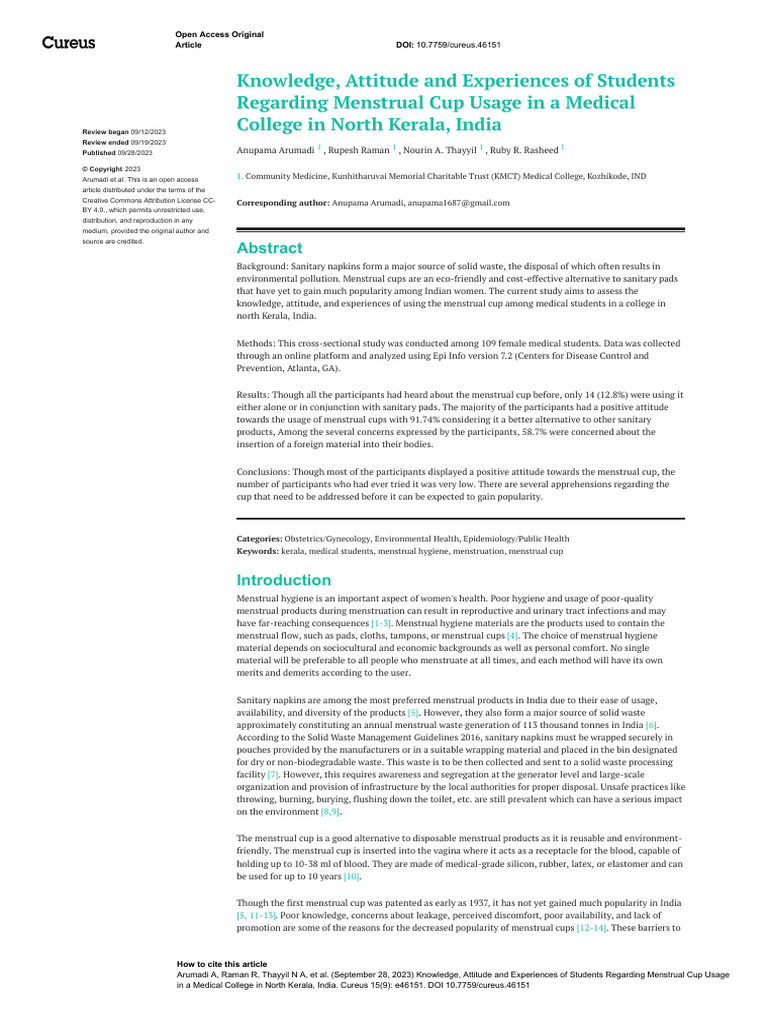 MC CUP | PDF | Menstrual Cycle | Health Sciences