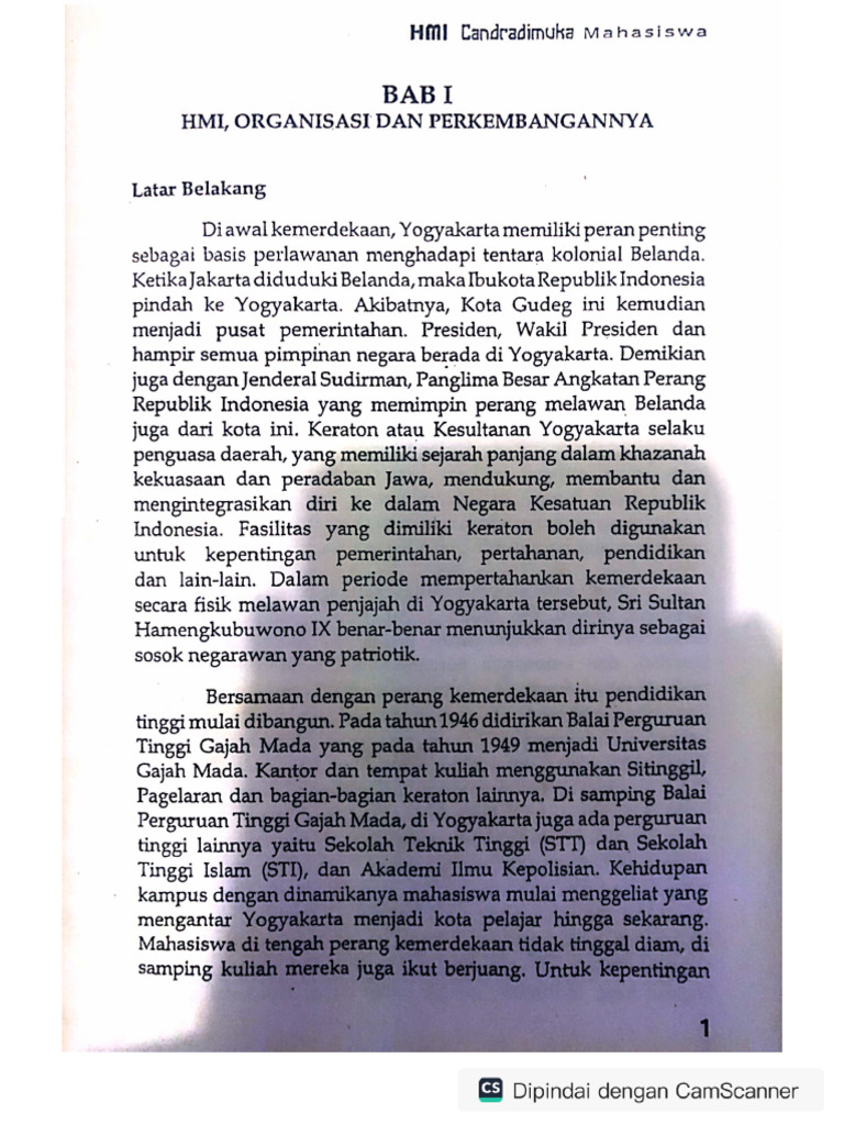 BAB L. Hmi Organisasi Dan Perkembanganny | PDF