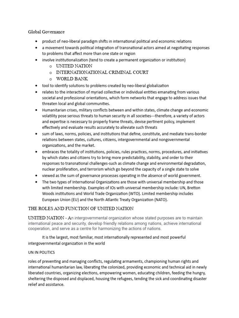 Global Governance | PDF