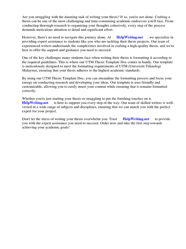 Utm Thesis Template | PDF