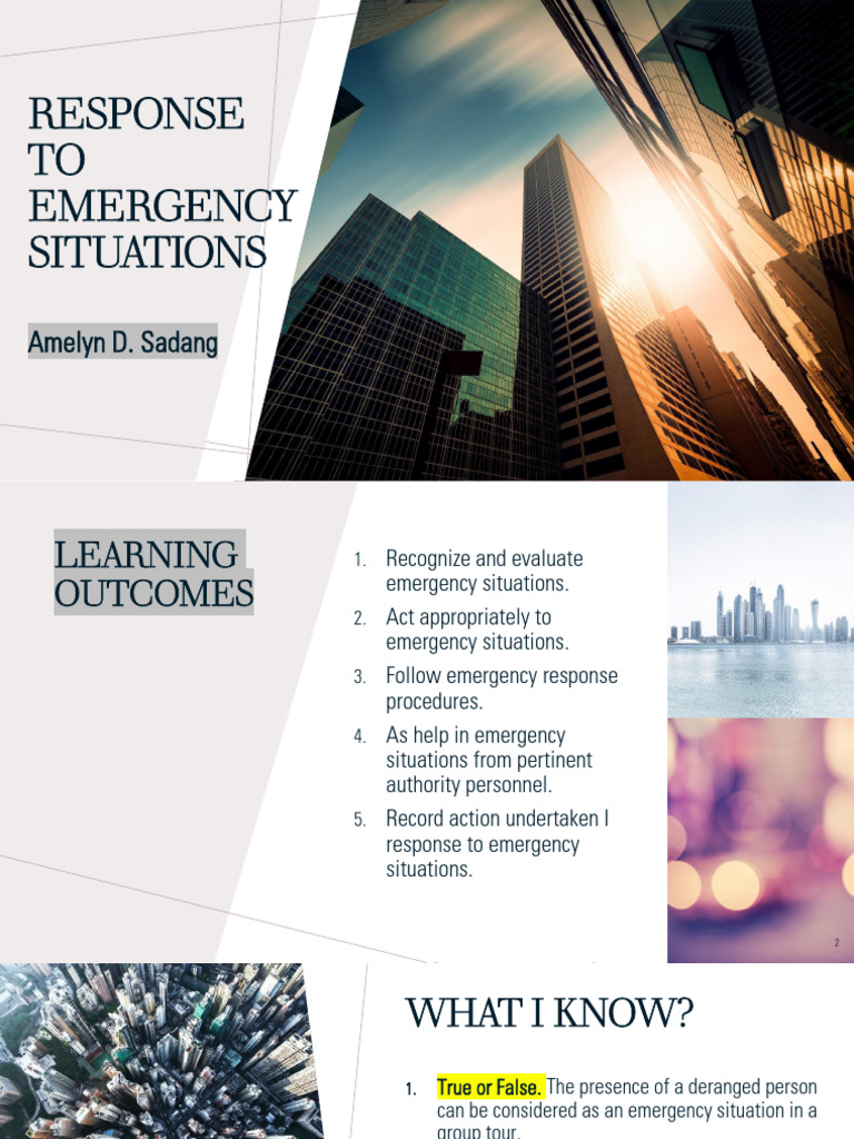 L6 Response To Emergency Situations | PDF | Emergency | Risk