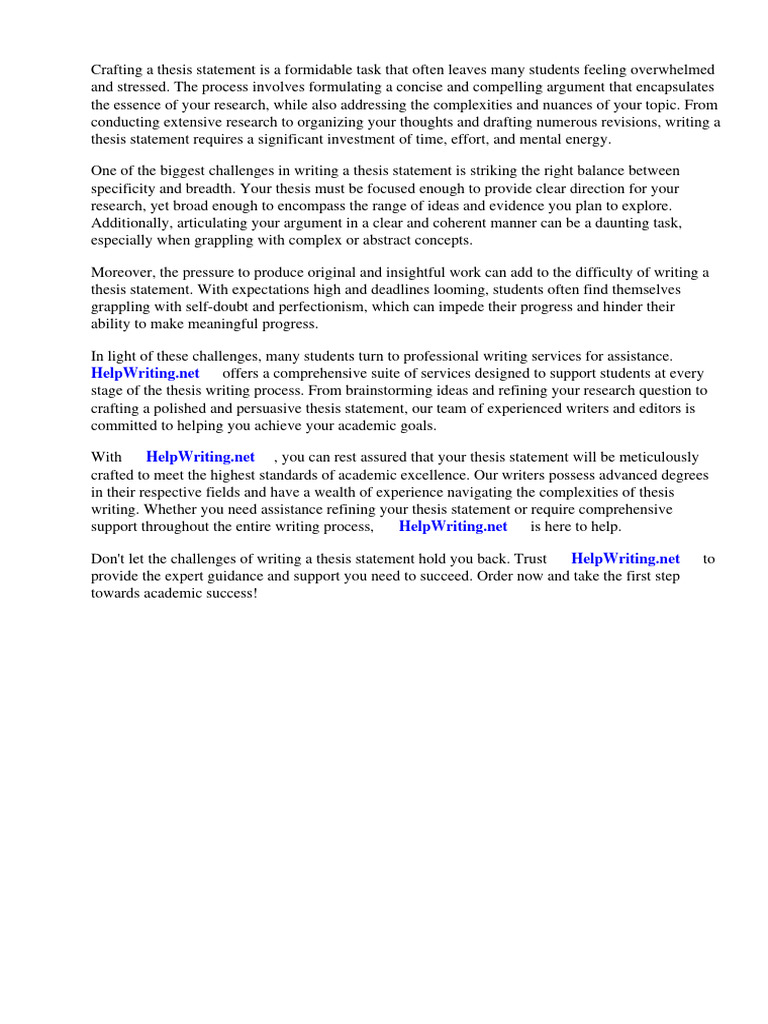 Mastering Thesis Statement Writing | PDF | Essays | Thesis