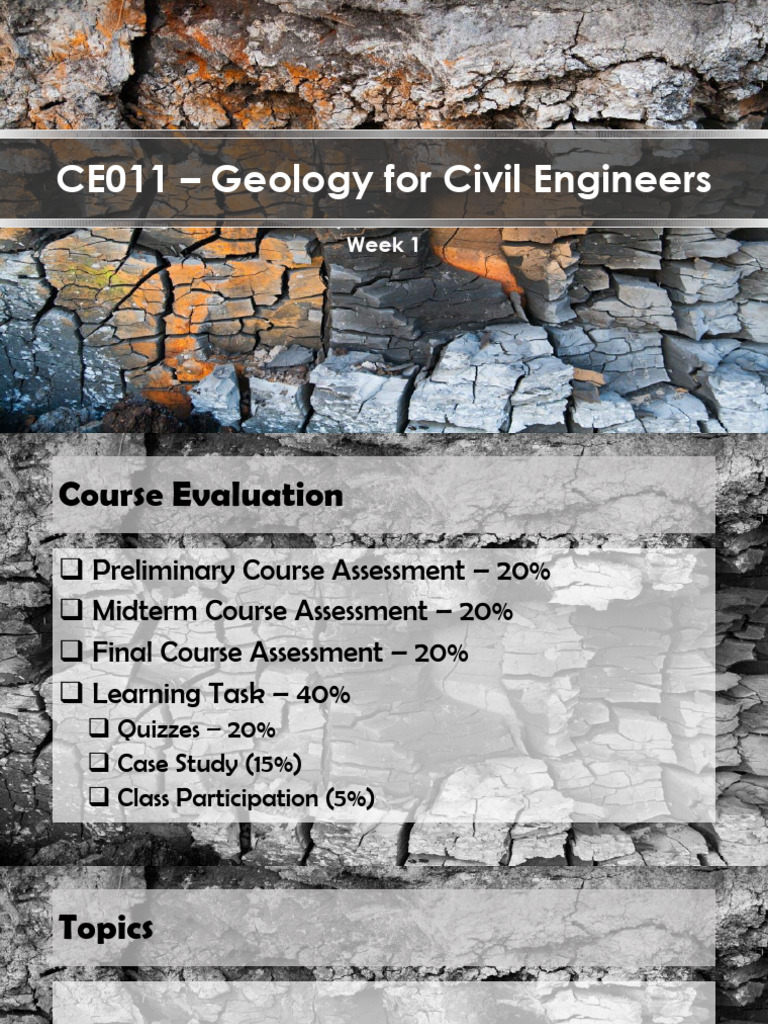CE011 - Week 1 | PDF | Earth | Geology