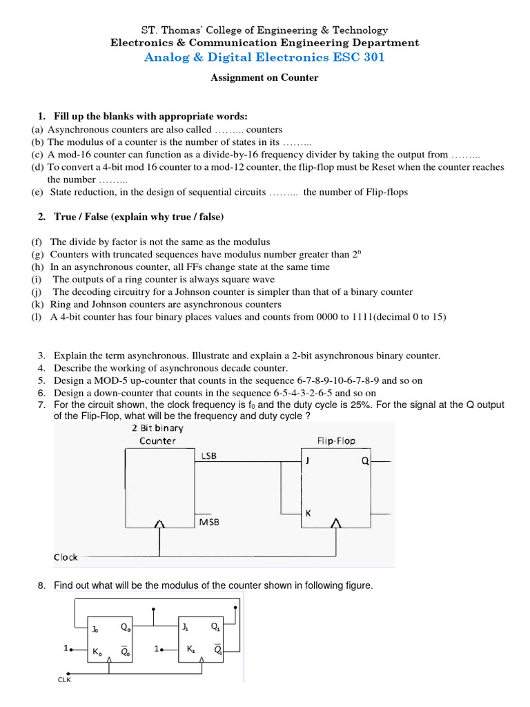 Assignment On Counter - 22 | PDF