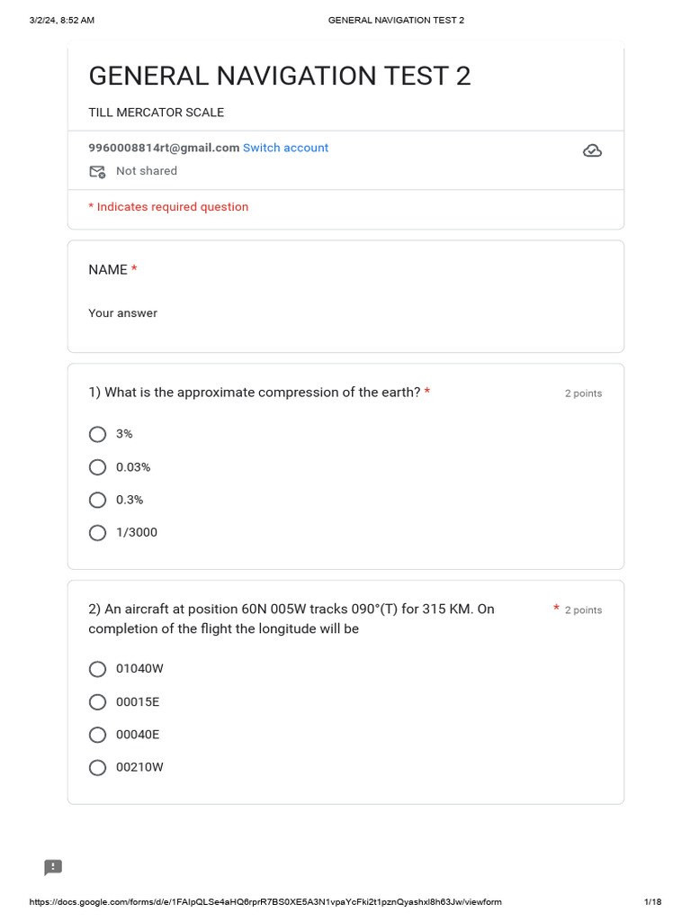 General Navigation Test 2 Questions | PDF | Longitude | Latitude