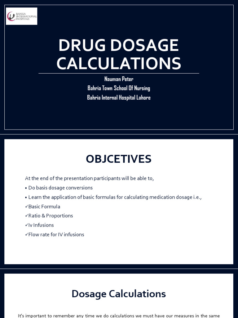 Drug Dosage | PDF | Dose (Biochemistry) | Chemistry
