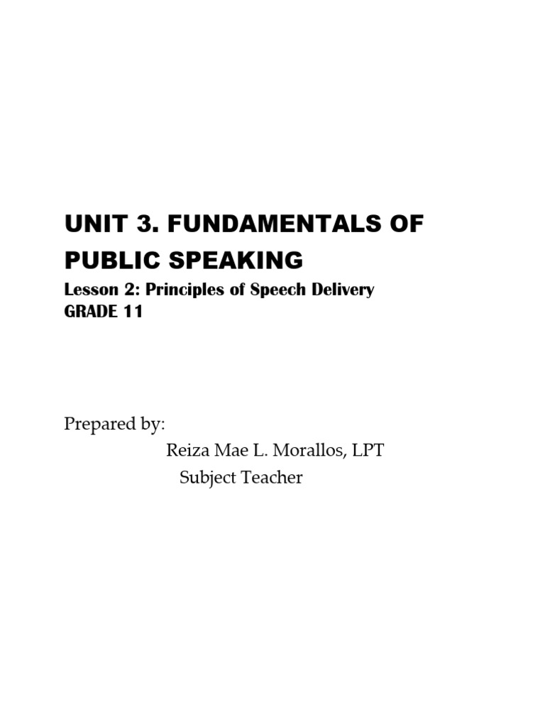 Principles-of-Speech-Delivery-Module-G11 | PDF