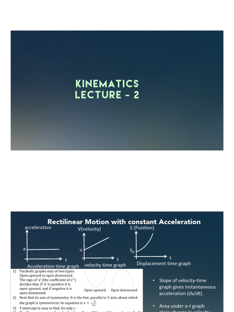 Rectilinear Motion: Constant Acceleration | PDF | Science & Mathematics