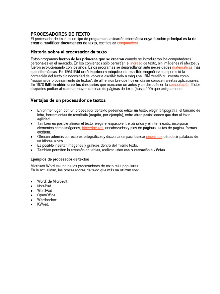 Procesadores de Texto | PDF