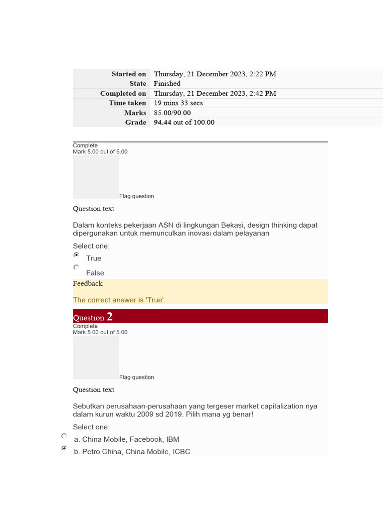 Soft Skill Post Test | PDF