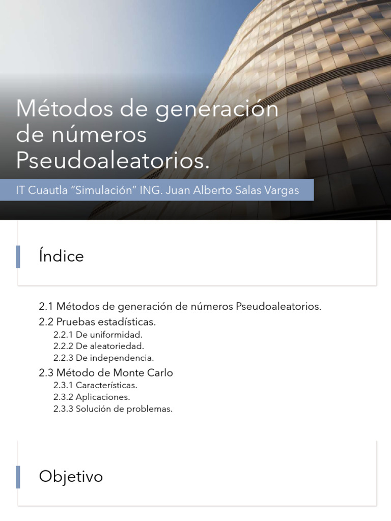 Métodos de Generación de Números Pseudoaleatorios Semana5 | PDF ...