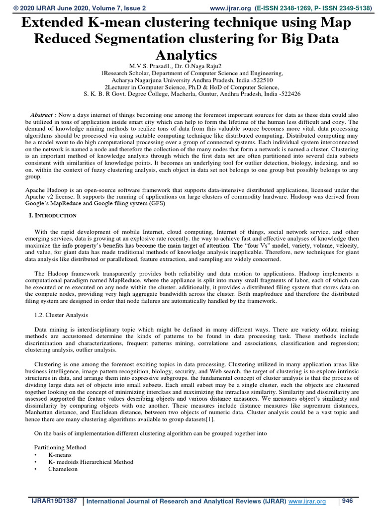 K-Means and MAP REDUCE Algorithm | PDF