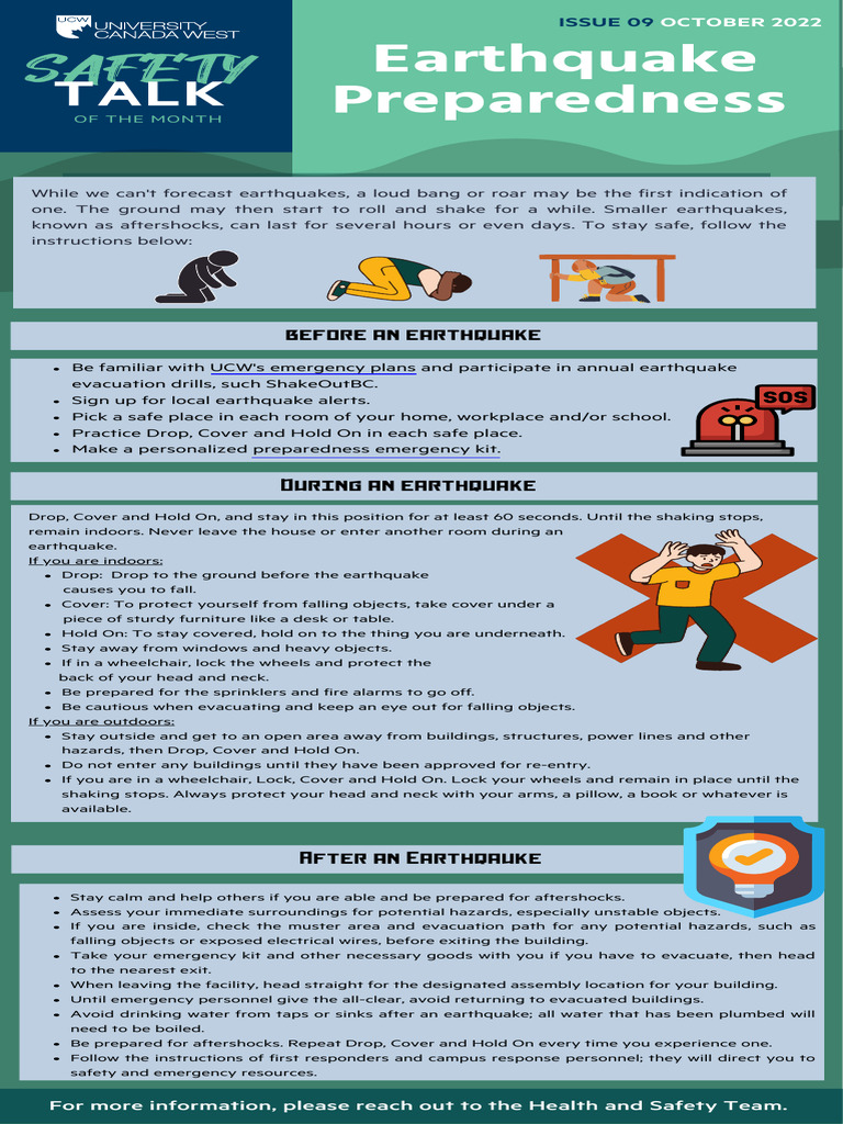 Earthquake Safety: Drop, Cover, Hold On | PDF