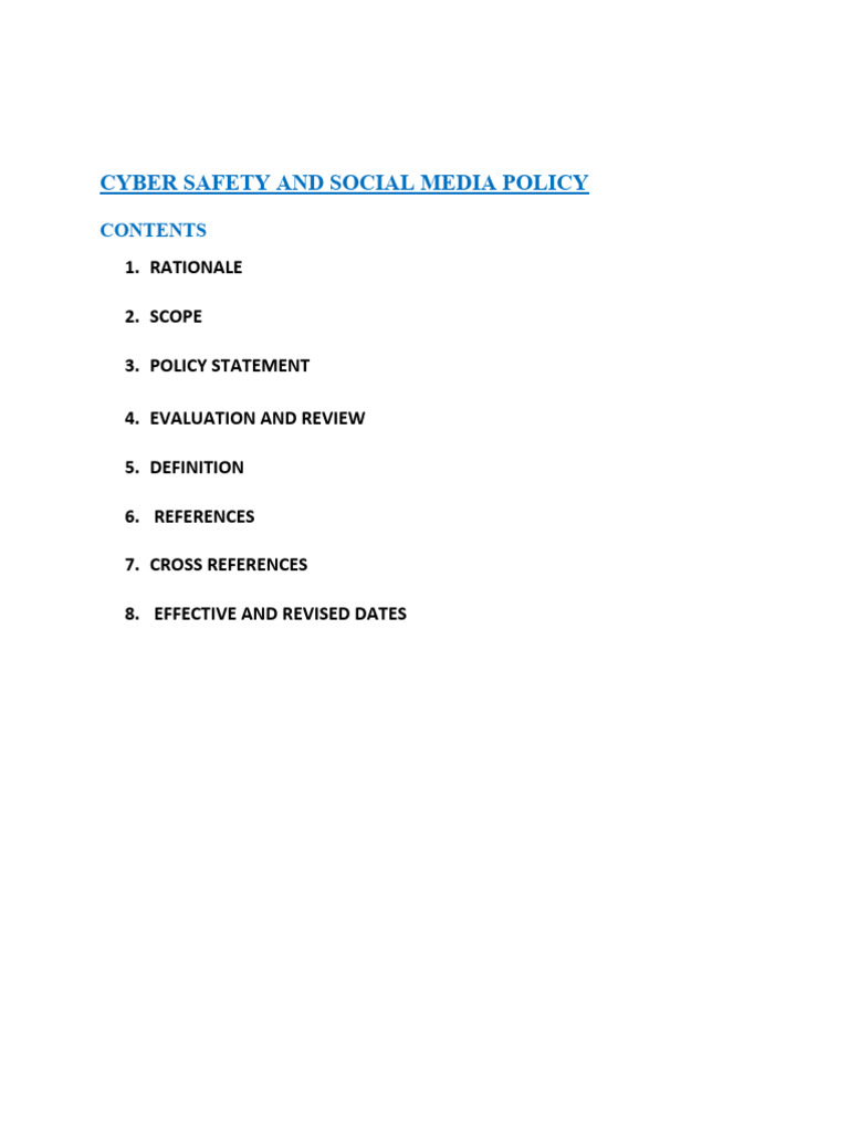 Cyber Security and Social Media Guidelines and Policy | PDF ...