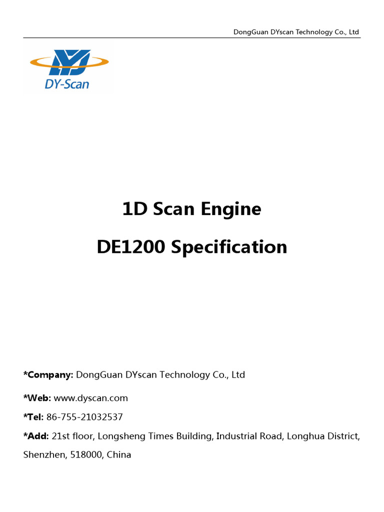 1D Barcode Scanner Specs | PDF | Barcode | Computing