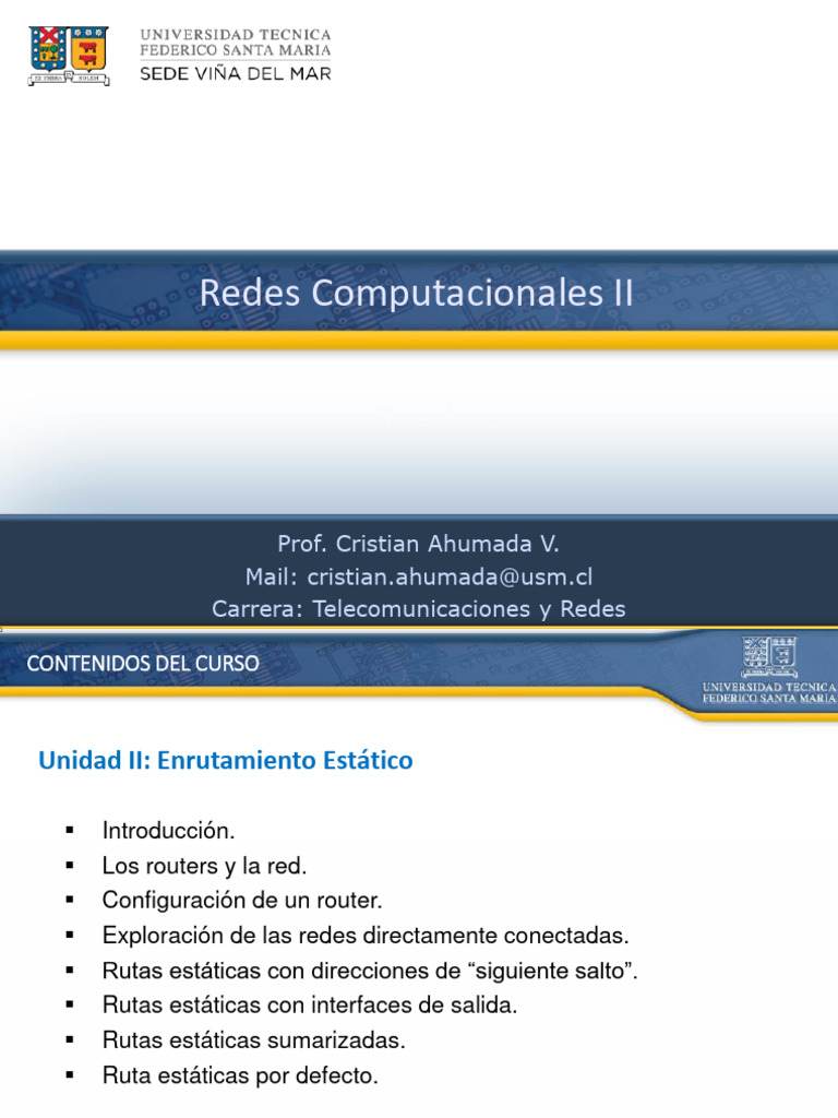 Clase 2. Enrutamiento Estático | PDF | Enrutador (Computación) | Dirección IP