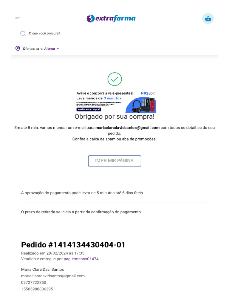 Pedido Confirmado | PDF