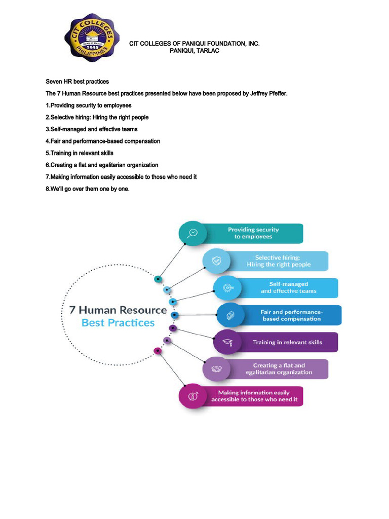 Seven HR Best Practices | PDF | Employment | Human Resource Management