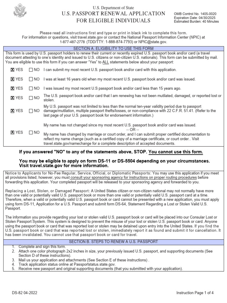 DS82 Complete | PDF | Passport | Federal Government Of The United States