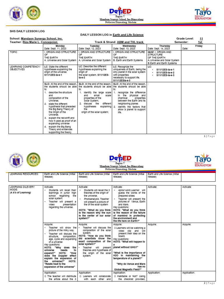 DLL Earth and Life Complete | PDF