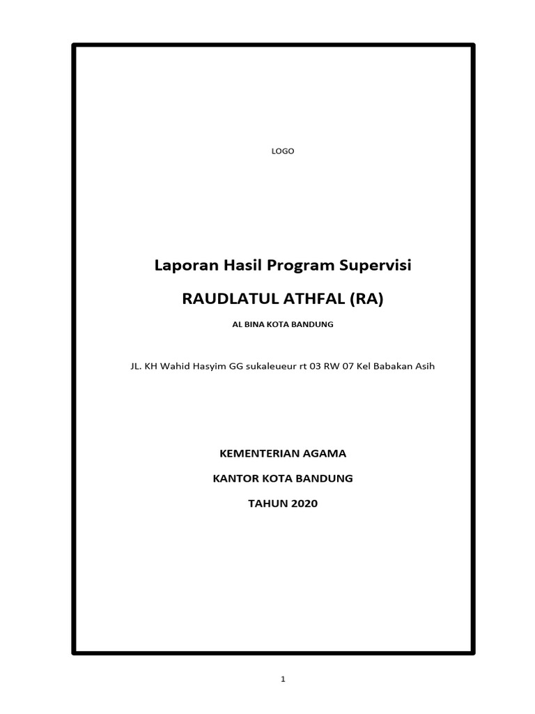 Laporan Supervisi RA Al Bina 2020 | PDF | Bisnis