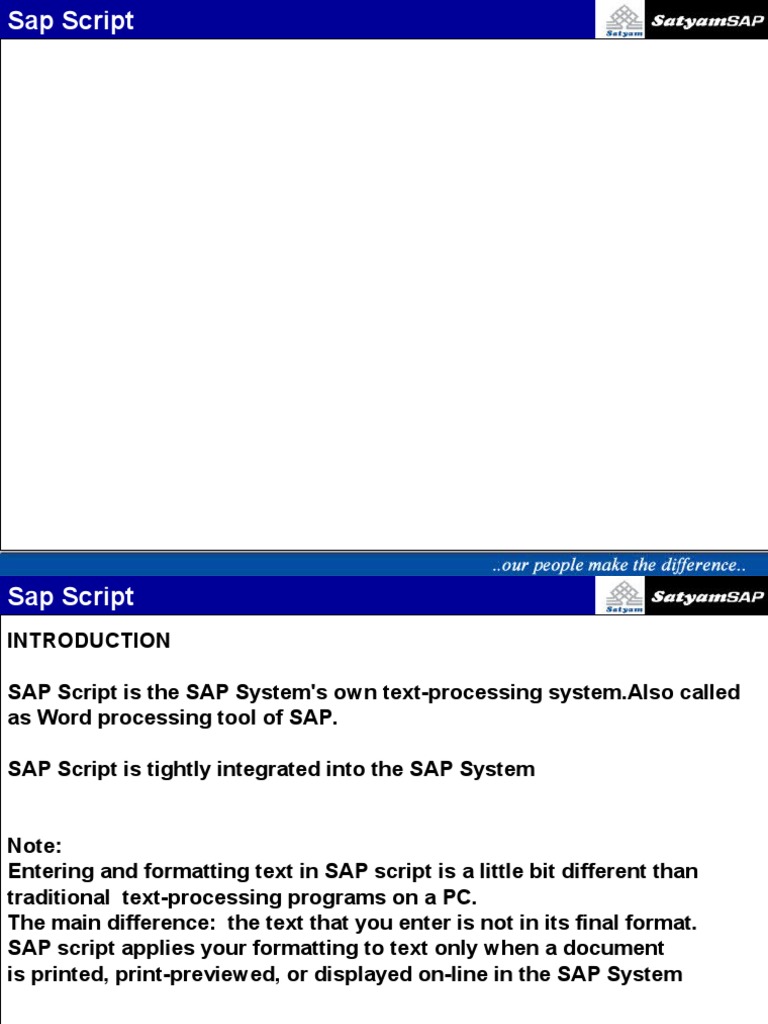 Overview of SAP Script Components | PDF | Page Layout | Scripting Language