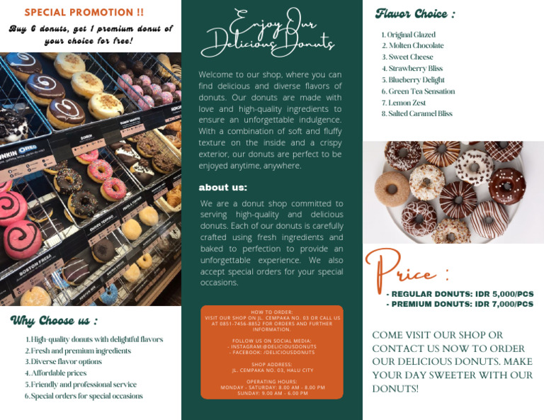 Delicious Donuts Menu & Promotions | PDF | Doughnut | Western Cuisine