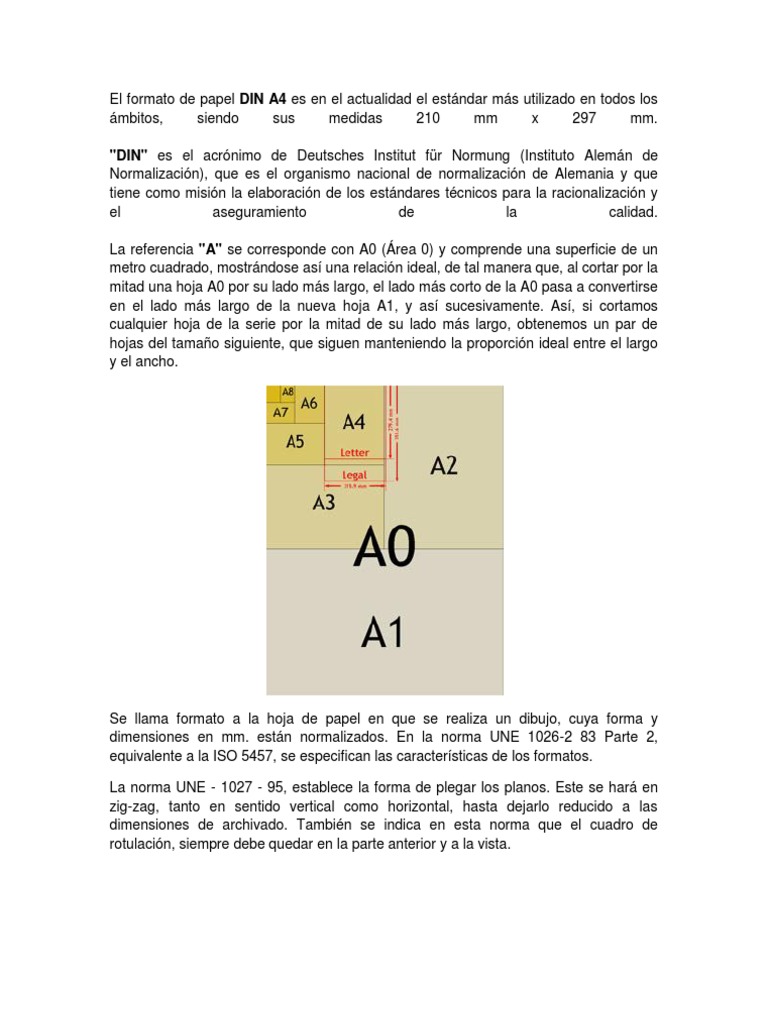 El Formato de Papel DIN A4 | Topografía | Ingeniería