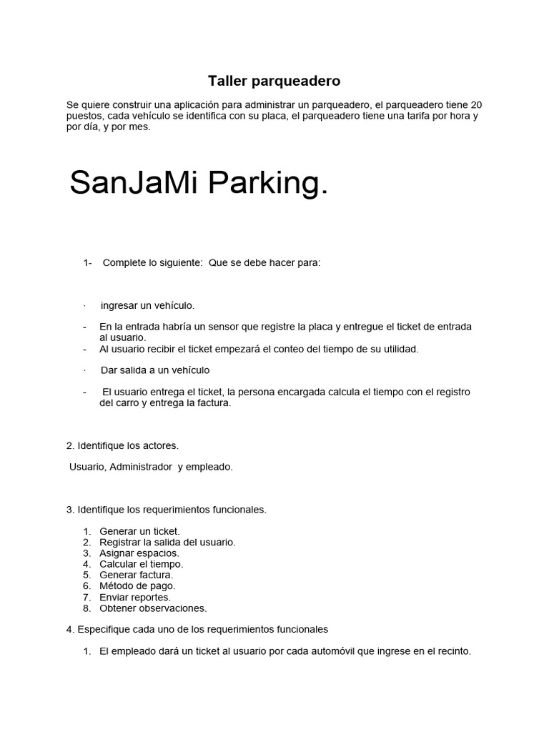 Aplicación para Gestión de Parqueadero | PDF | Estacionamiento | Usuario (informática)