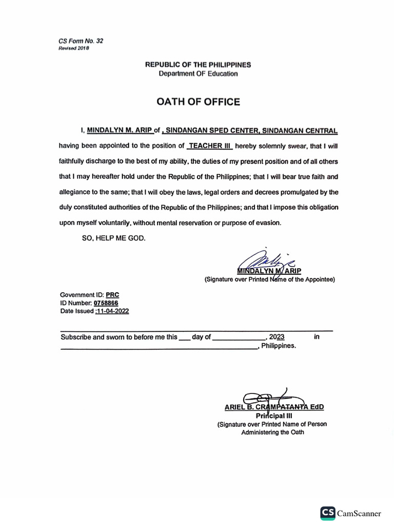 oath of office | PDF