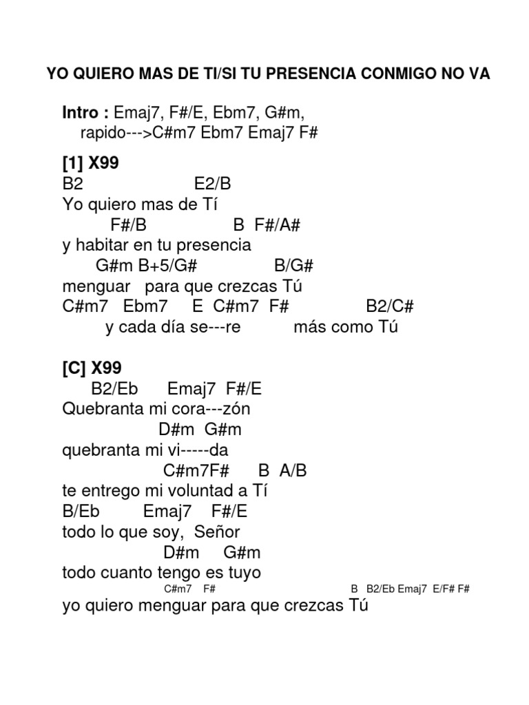 Yo Quiero Mas de Ti | PDF