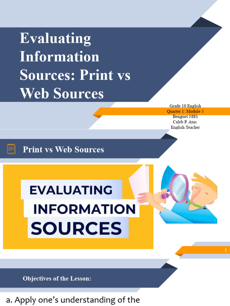 Evaluating-Information-Sources | PDF | Credibility | Information