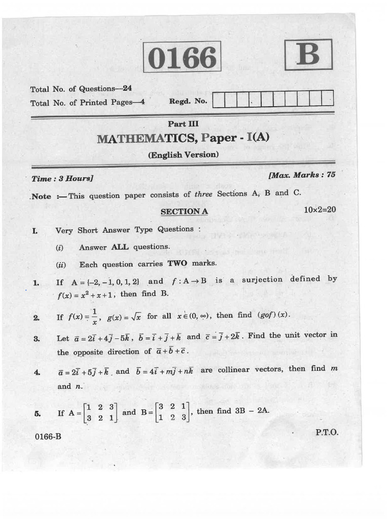 Maths - Ia | PDF