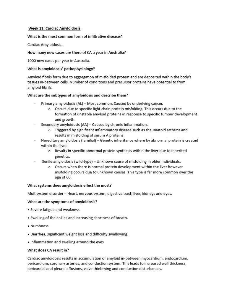 Week-11-Revision-sheets | PDF | Heart | Cardiac Muscle
