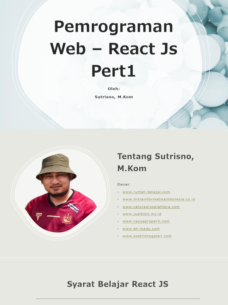 Materi Pertemuan 1 Belajar React Js Untuk Pemula | PDF