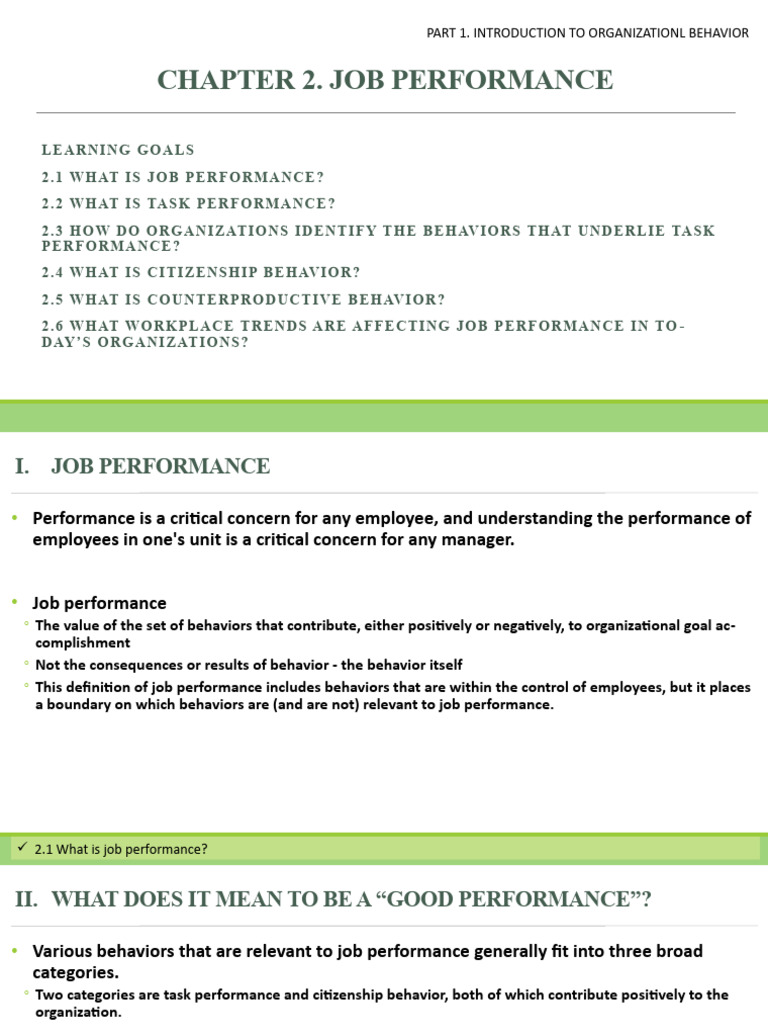 Chapter 2 Job Performance | PDF