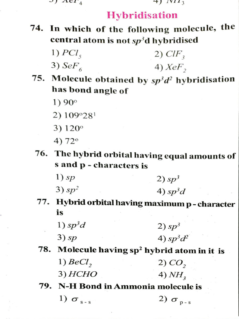 Chemical Bond, Hybridization and Keys | PDF