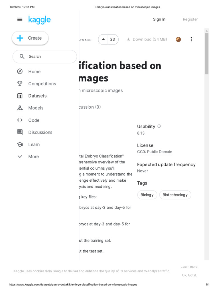 Embryo Image Classification Dataset | PDF | Data Management | Software
