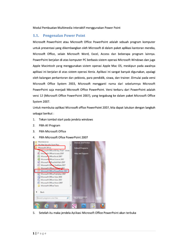 Modul Pembuatan Multimedia Menggunakan Powerpoint | PDF