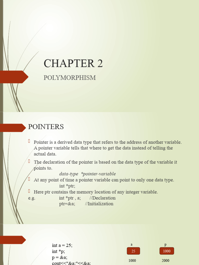 Chapter 2 - Pointers, Virtual Functions | PDF | Class (Computer Programming) | Pointer (Computer ...