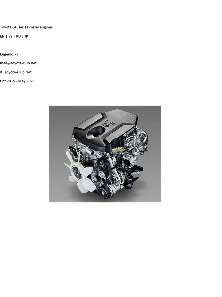 Toyota 2GD-FTV Diesel Engine Overview | PDF | Throttle | Turbocharger