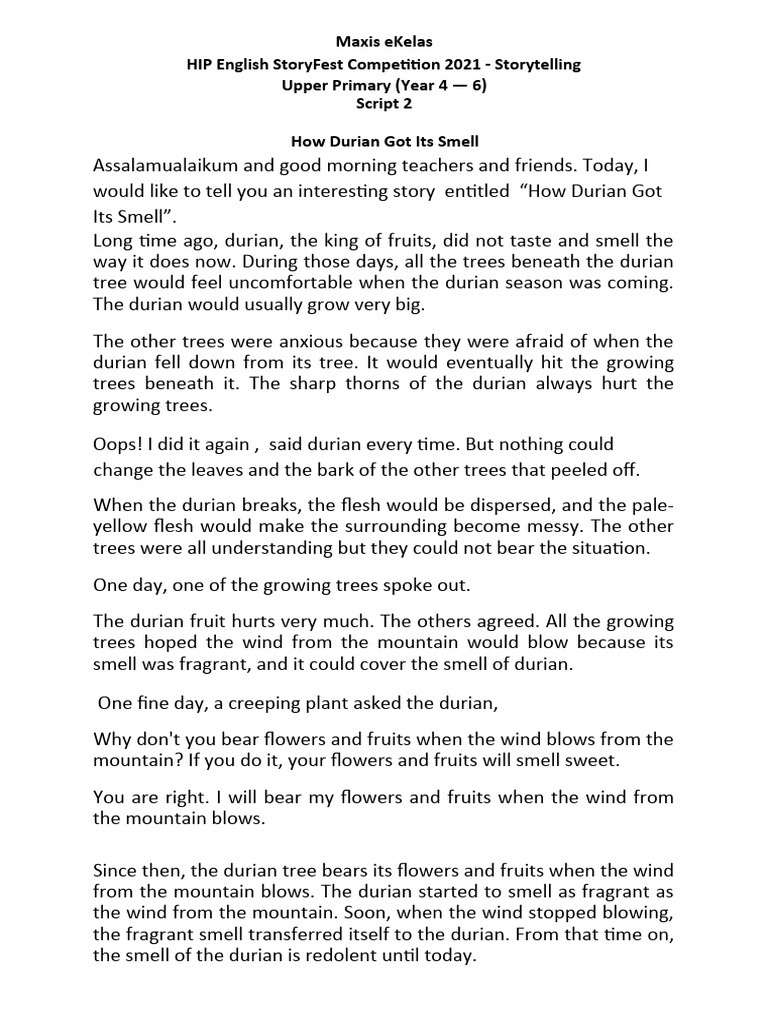 Story Telling Script | PDF | Trees | Branches Of Botany