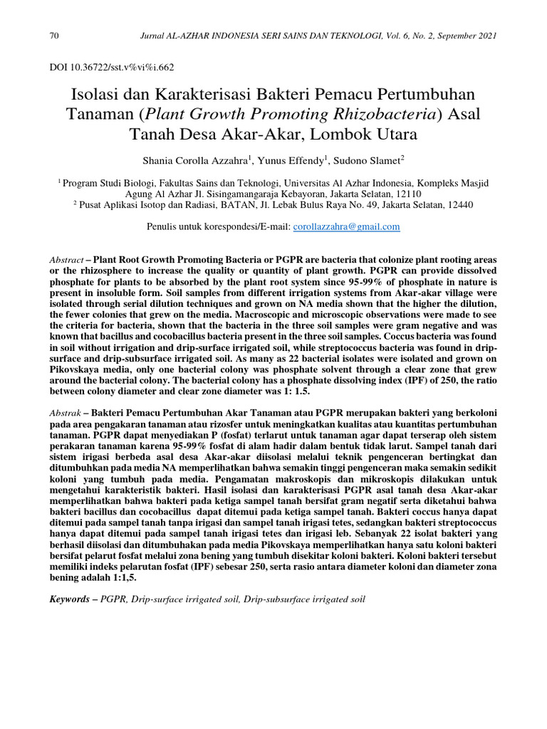 Isolasi Dan Karakterisasi Bakteri Pemacu | PDF | Bacteria | Organisms