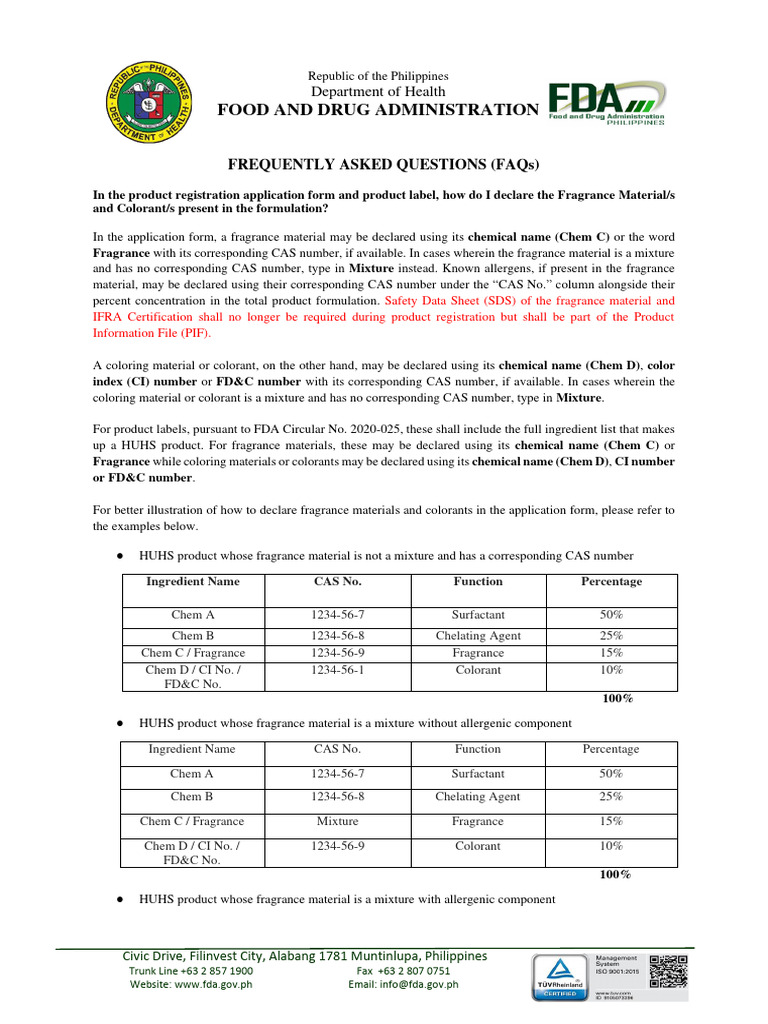 FAQS Fragrants and Colorants | PDF