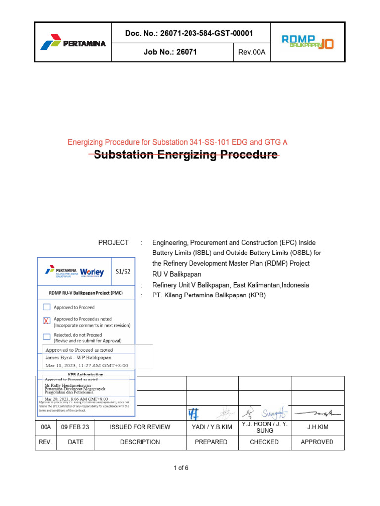 Substation Energization Procedure Guide | PDF | Equipment | Power (Physics)