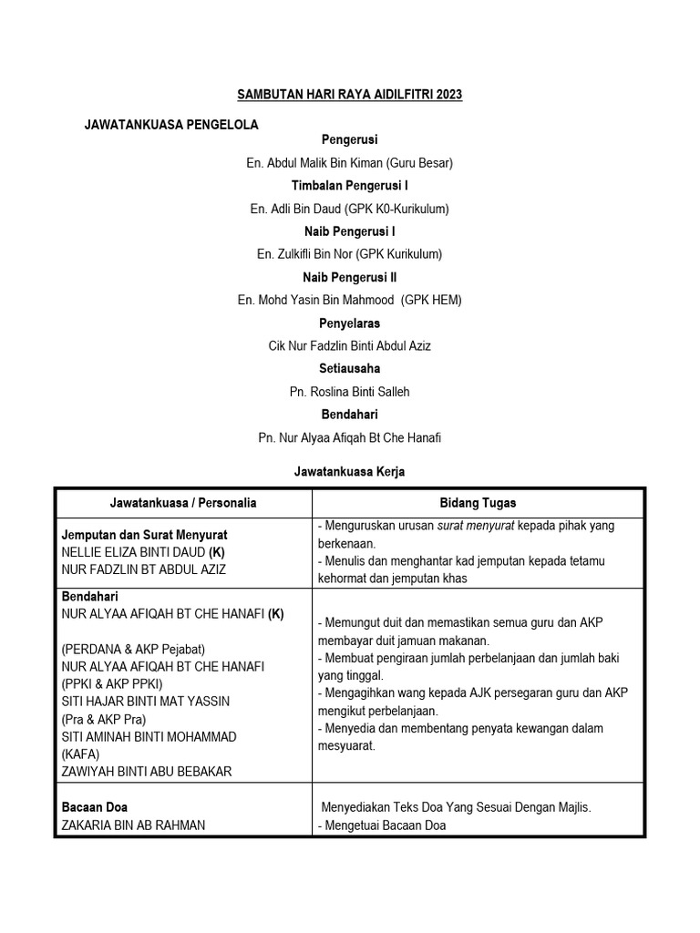 Sambutan Hari Raya Aidilfitri 2023 Ajk | PDF Sambutan Hari Raya Aidilfitri 2023 Ajk | PDF