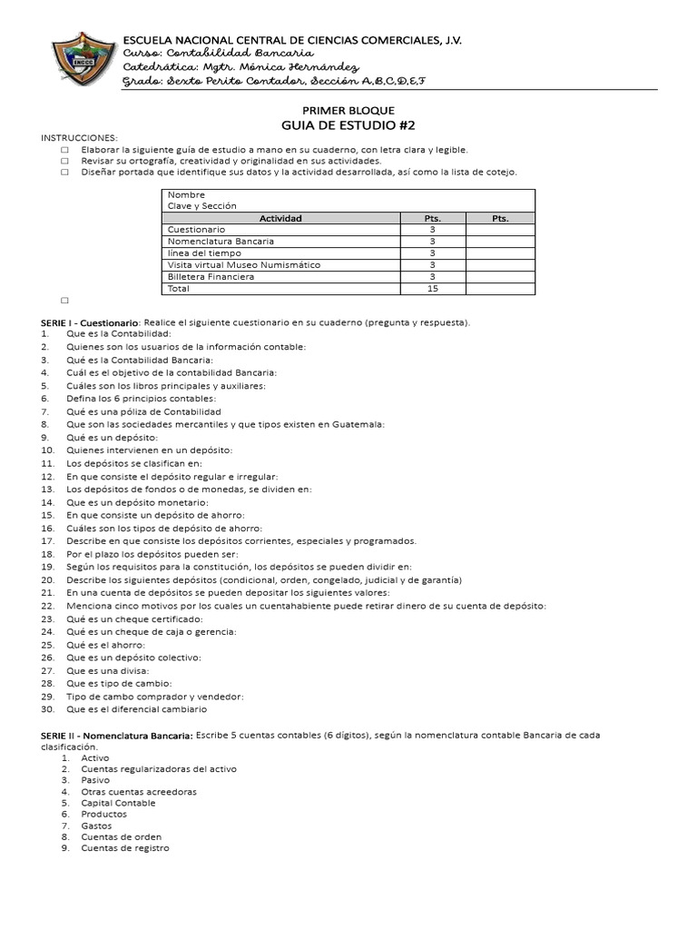 Guia de Estudio #2-Primer Bloque | PDF | Contabilidad | Moneda Guia de Estudio #2-Primer Bloque | PDF | Contabilidad | Moneda