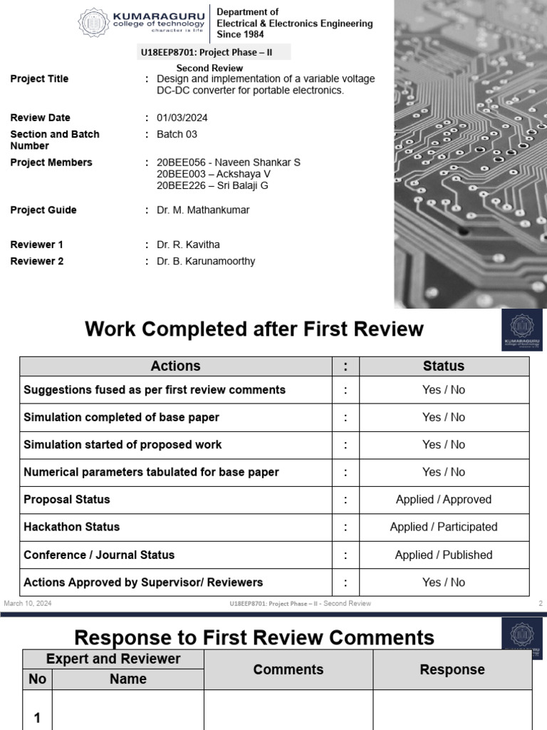 U18EEP8701 Project Phase - II - Second - Review - Template | PDF | Alternating Current | Rectifier