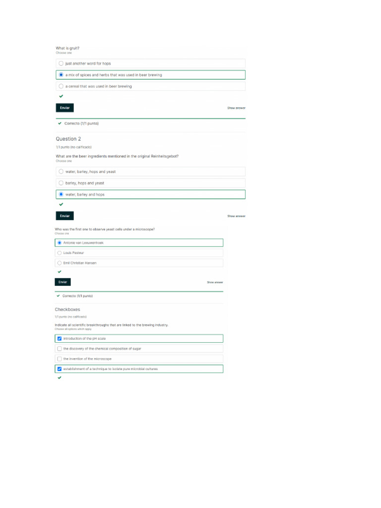Preguntas Curso Cerveza | PDF